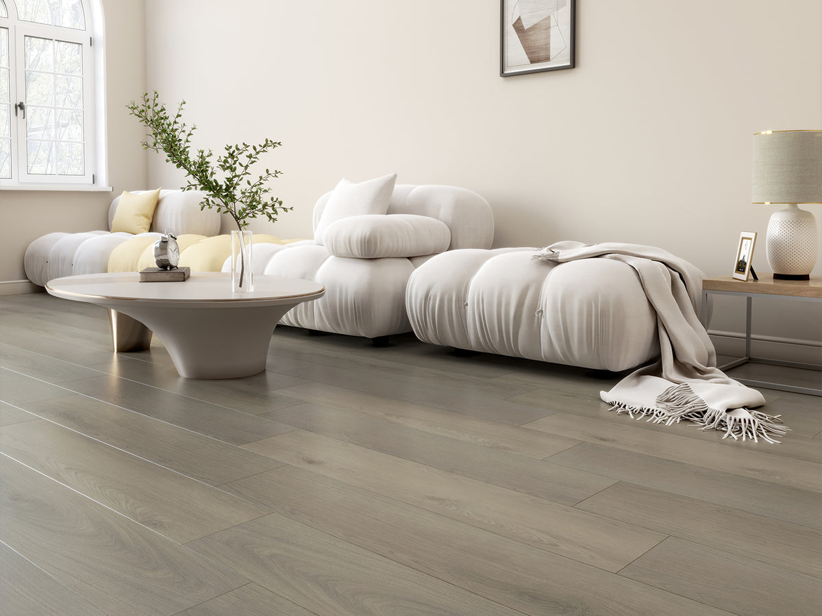 Frosted Grey Oak 8mm Hybrid Flooring- $37.90m2 – Eastern Flooring Centre